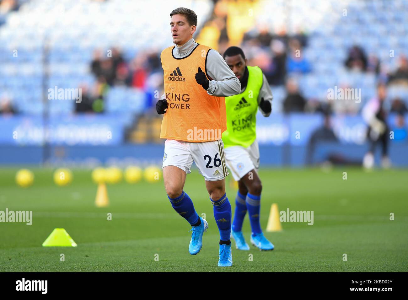Dennis Praet (26) of Leicester City warms up during the Premier League ...
