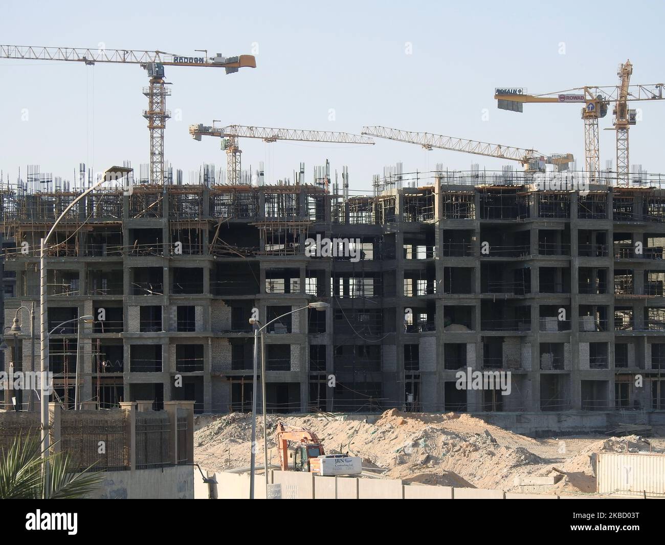 Giza, Egypt, October 16 2022: A construction site of new rise up of new ...