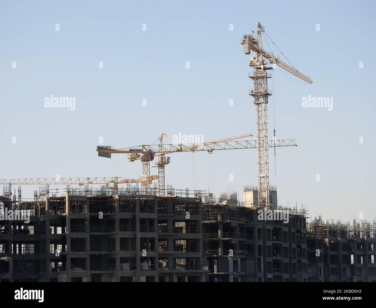 Giza, Egypt, October 16 2022: A construction site of new rise up of new ...