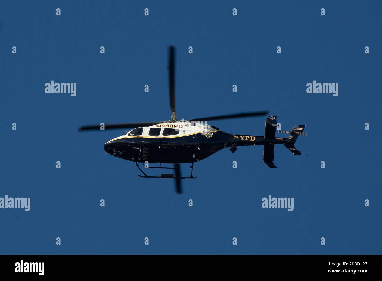 Nypd Helicopter At Night