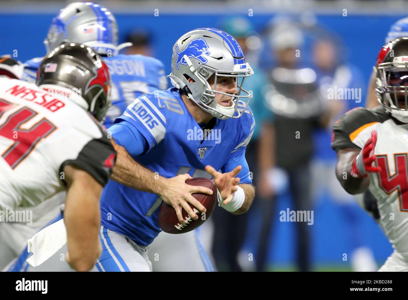 Detroit Lions quarterback David Blough (10) runs the ball during the ...