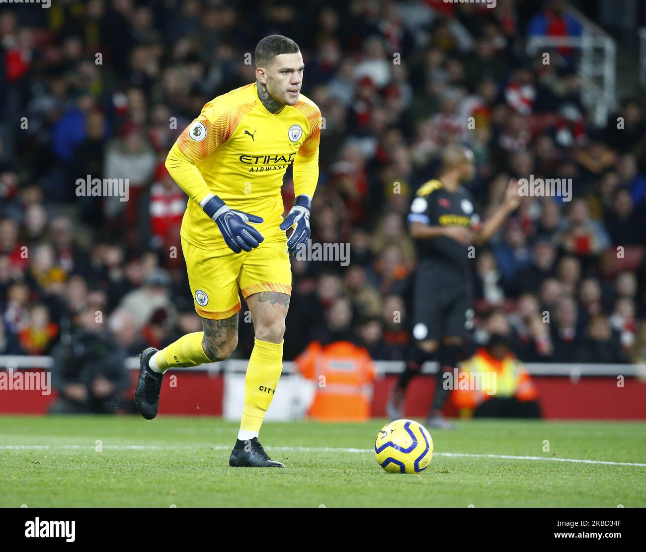 Manchester City's Ederson during English Premier League between Arsenal ...