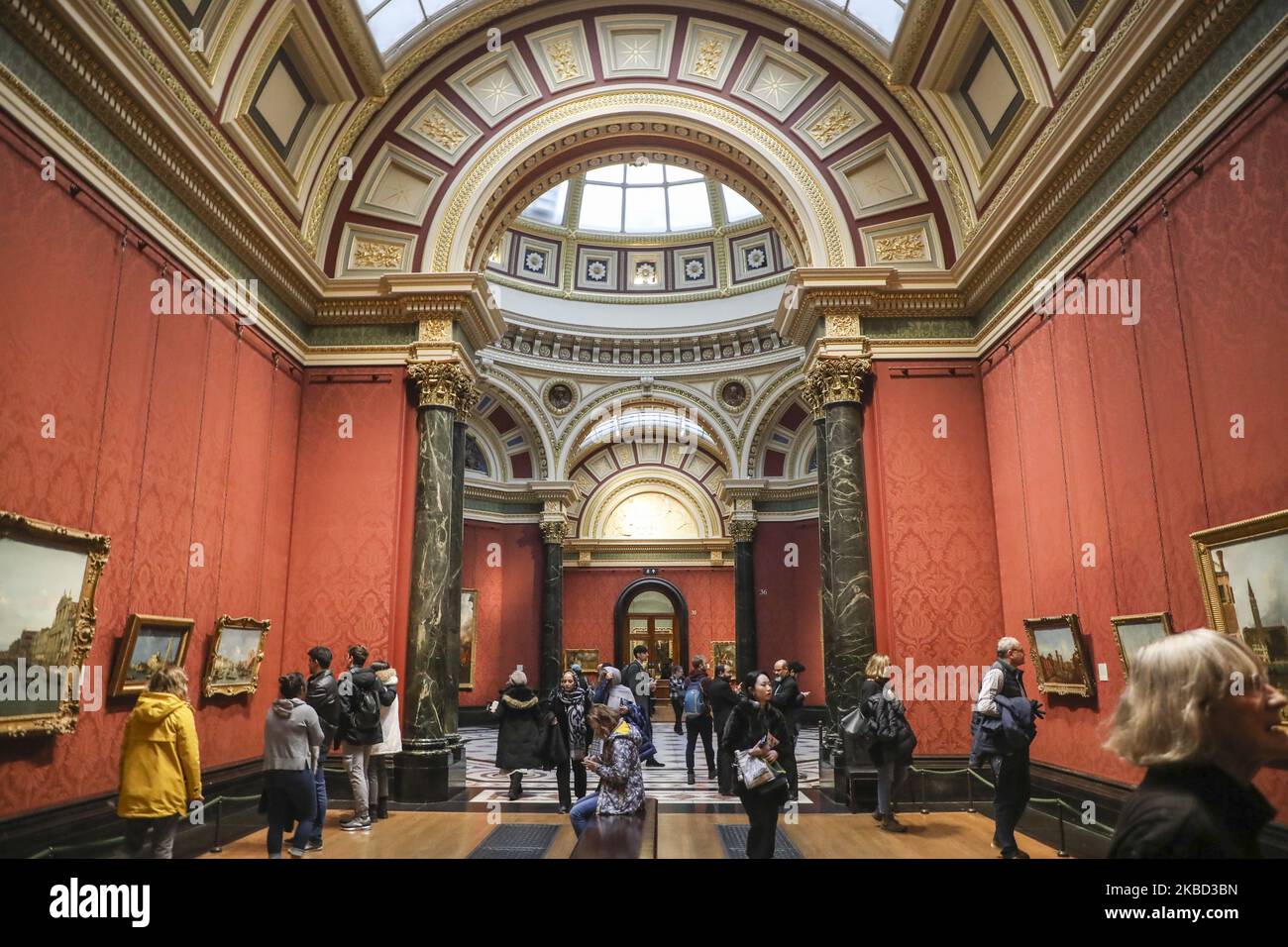 Visitors inside the National Gallery in London, United Kingdom on 12 ...