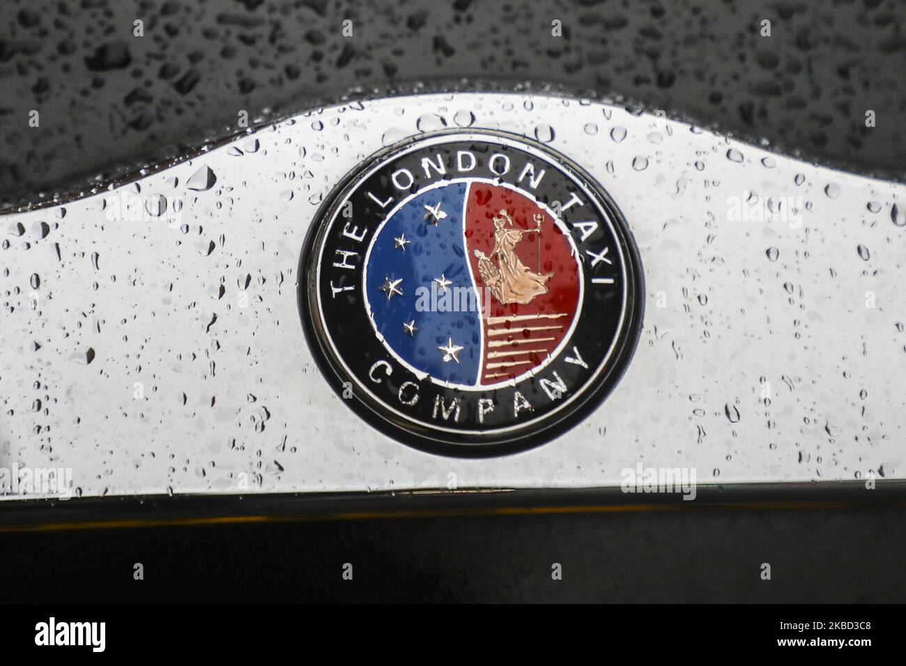 The London Taxi Company sign is pictured in the street of London ...
