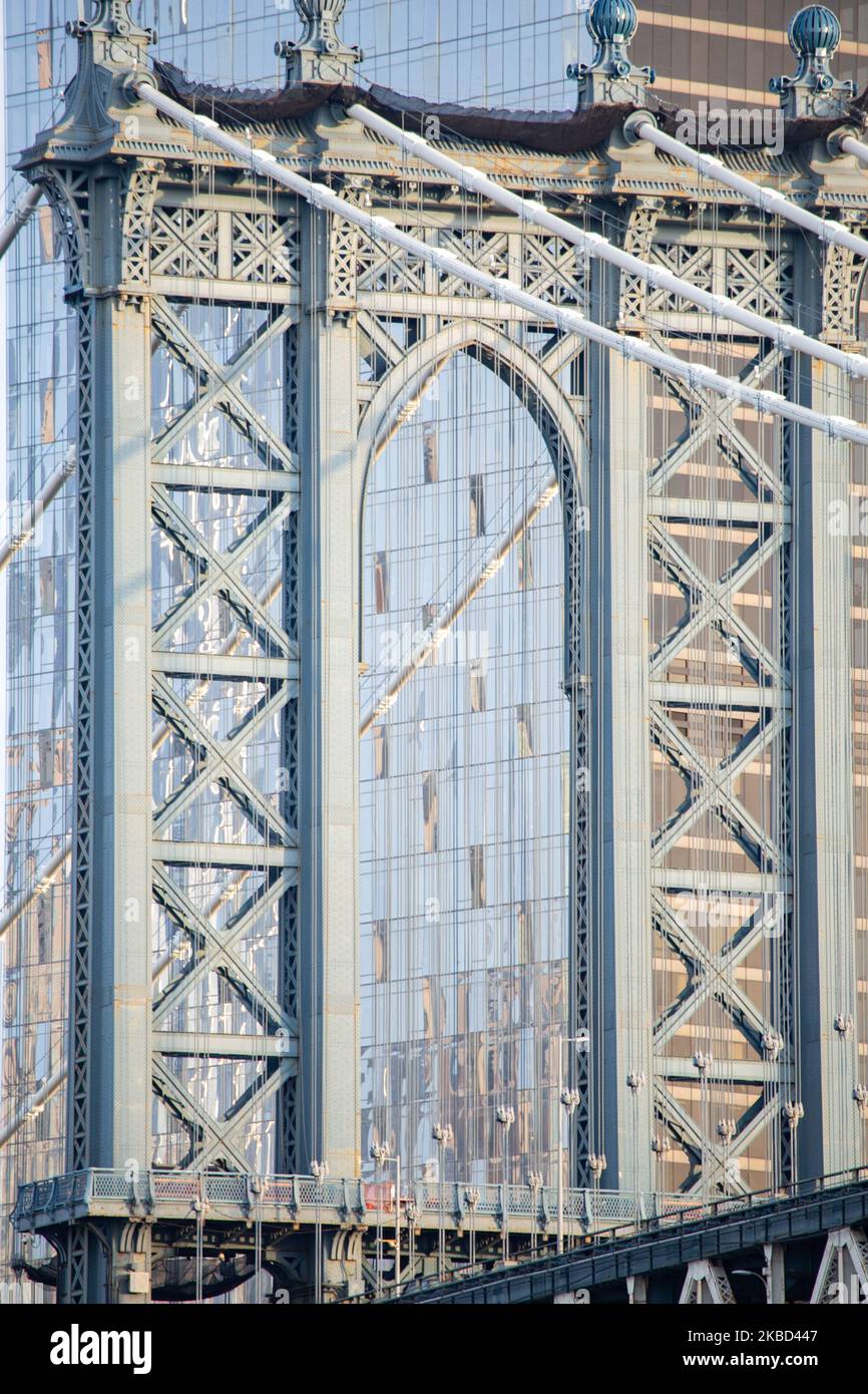 Early morning view of the iconic Manhattan Bridge from as seen from ...