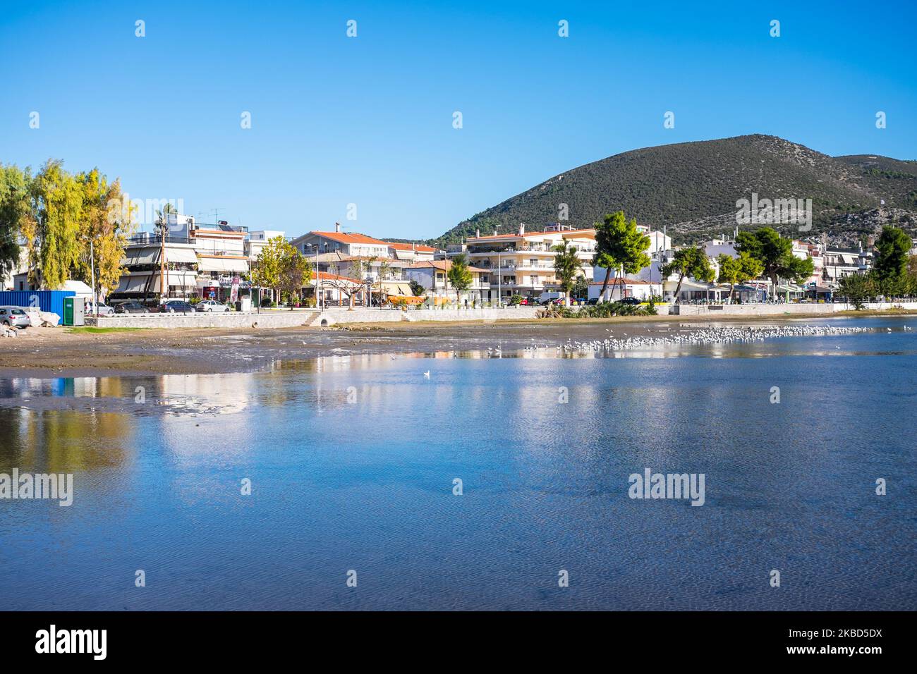 Panoramic view of the bay of the port of Nea Artaki on December 1, 2019 ...