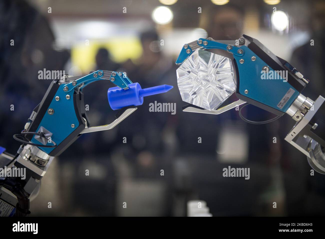 Robot operates during a demonstration at the International Robot ...