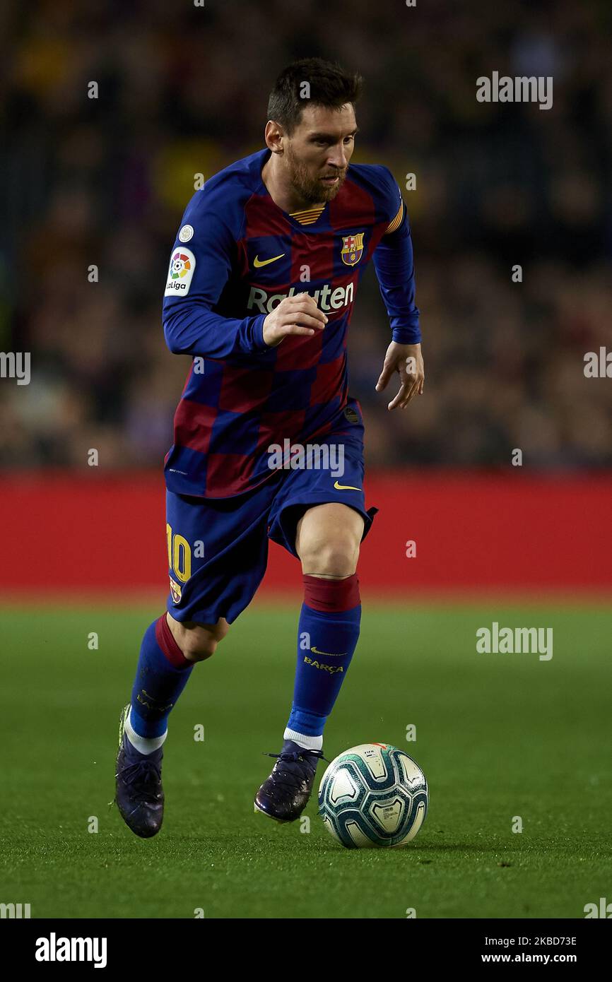 Lionel Messi of Barcelona in action during the Liga match between FC ...