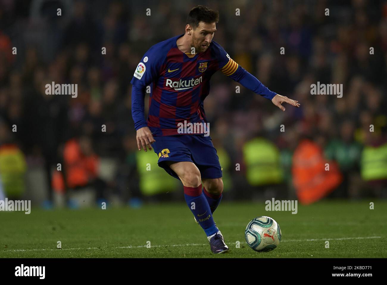 Lionel Messi of Barcelona in action during the Liga match between FC ...