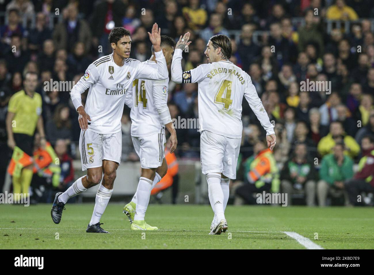 05 Raphael Varane from France of Real Madrid and 04 Sergio Ramos from ...