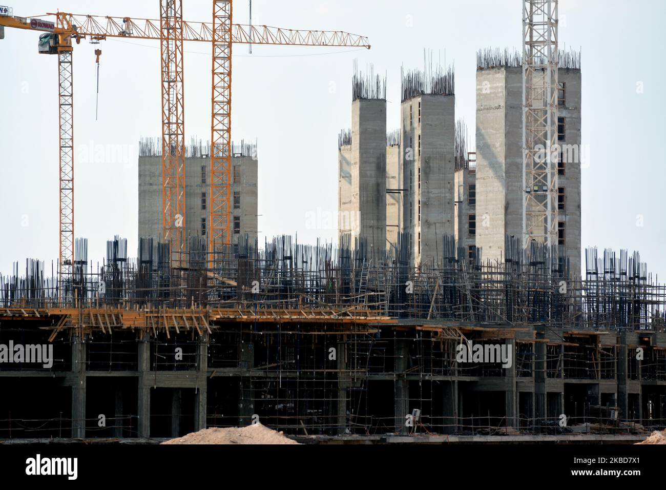 Giza, Egypt, July 10 2022: A construction site of new residential ...