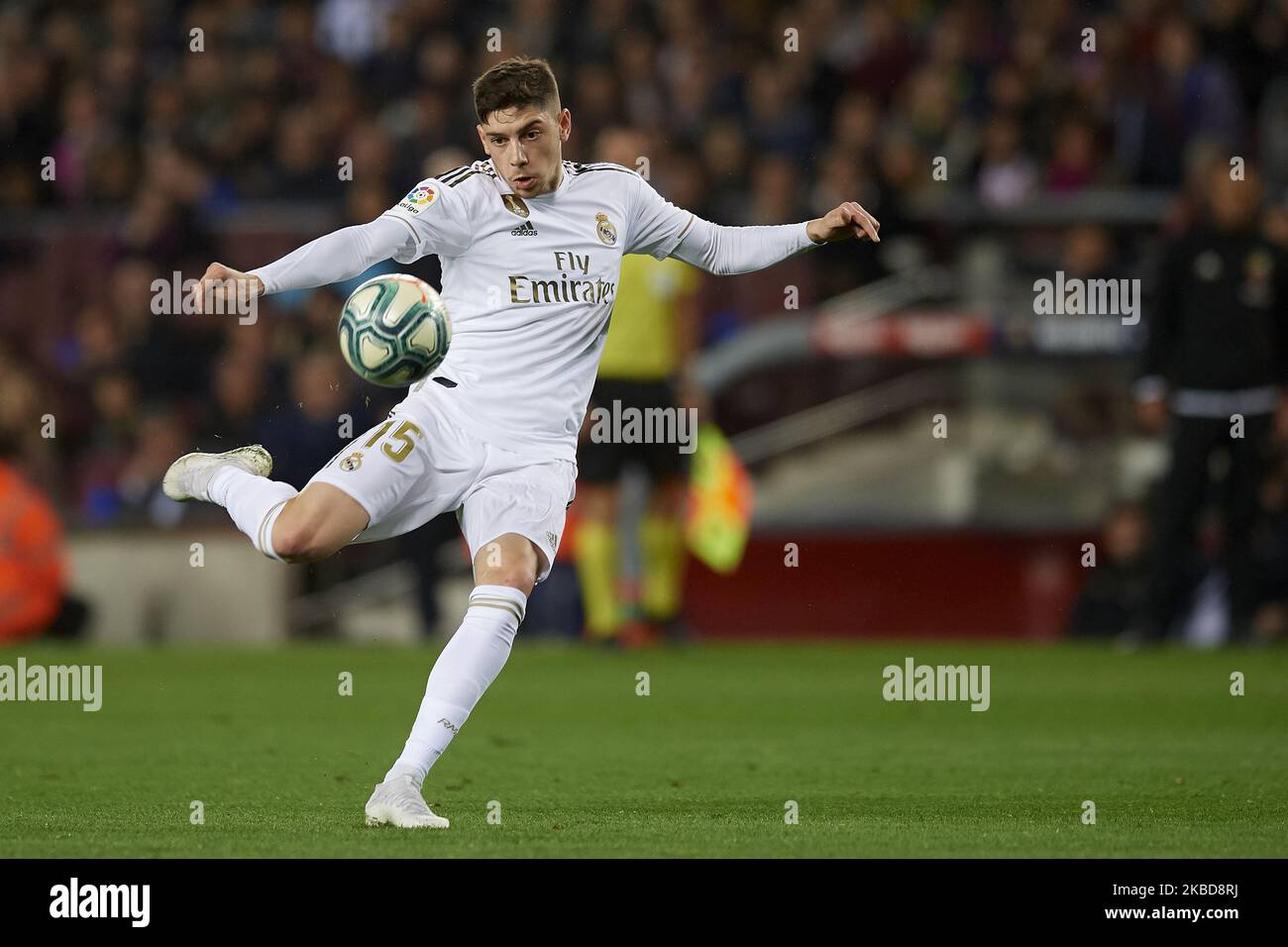 Federico Valverde of Real Madrid shooting to goal during the Liga match ...