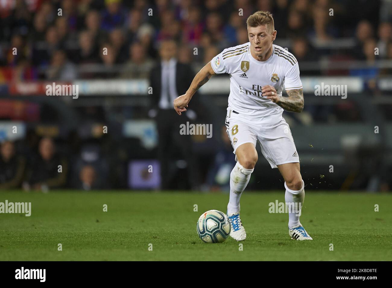 Toni Kroos of Real Madrid in action during the Liga match between FC ...