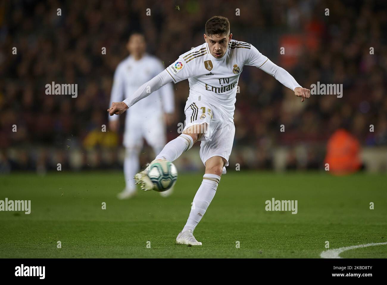 Federico Valverde of Real Madrid shooting to goal during the Liga match ...