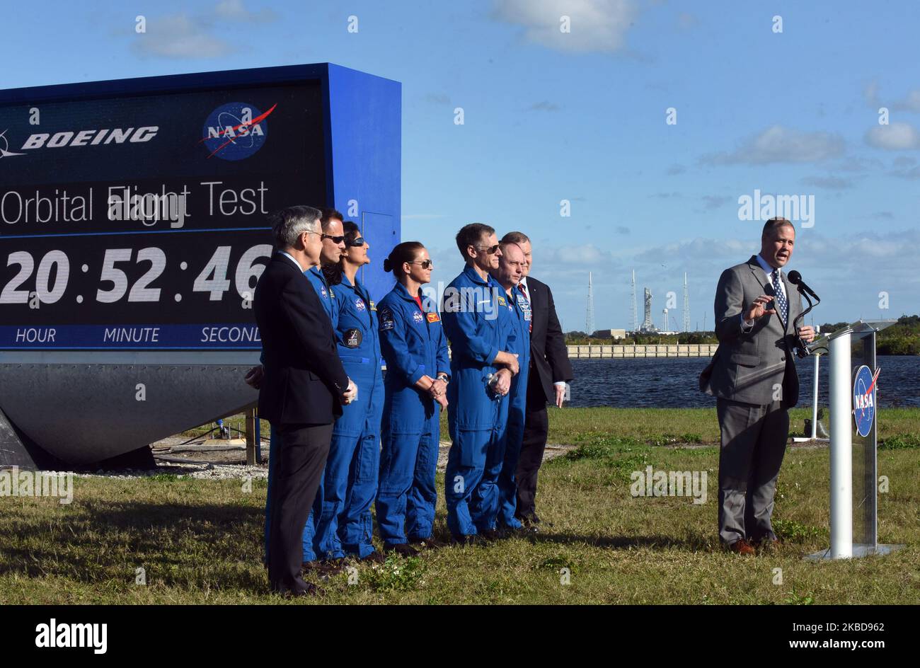 NASA Administrator Jim Bridenstine answers a question while (from left ...