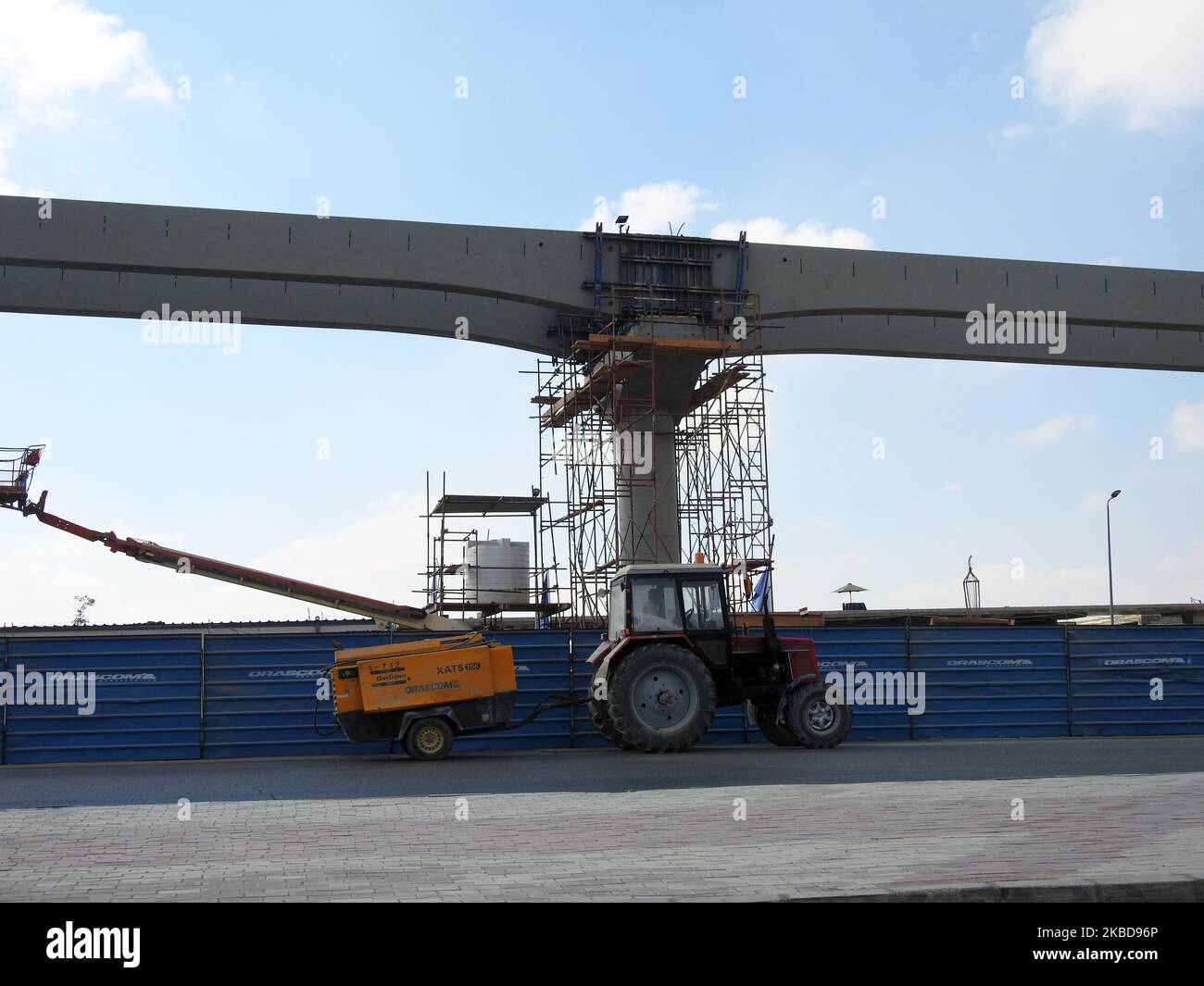 Cairo, Egypt, October 14 2022: Construction site of new Cairo monorail ...