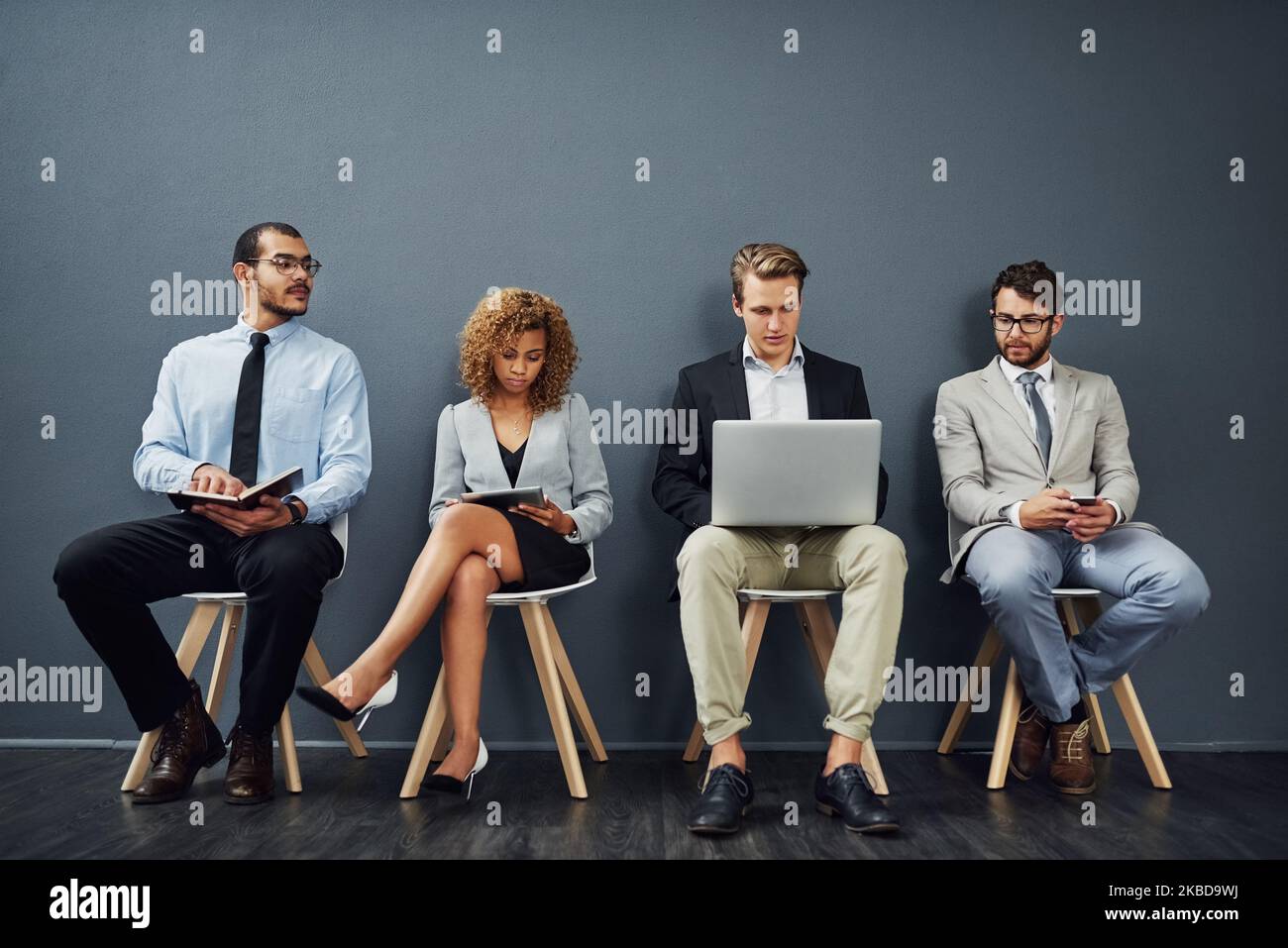 Job interview waiting man woman hi-res stock photography and images - Alamy