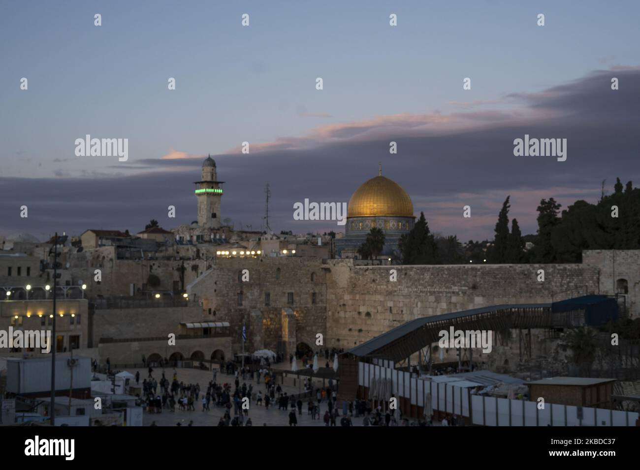 View of the city of Jerusalem (Israel) with the western Wall and the ...