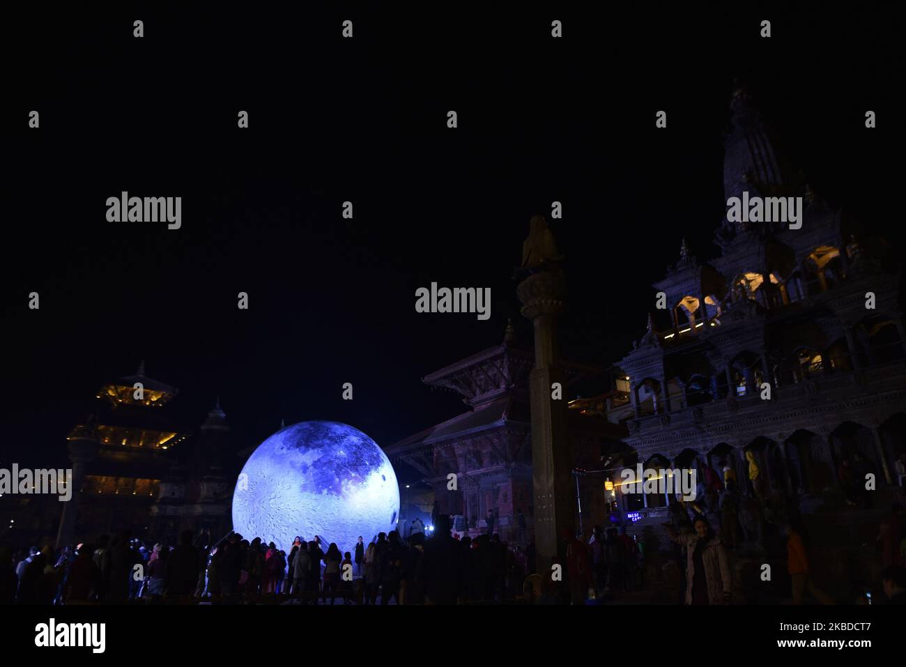 A Giant artificial inflatable moon ball installation by Milan Rai in ...