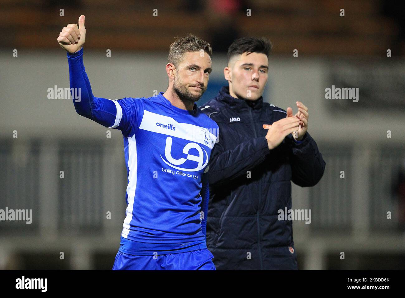 Hartlepool United's Gary Liddle and Josh Hawkes at the end of the ...