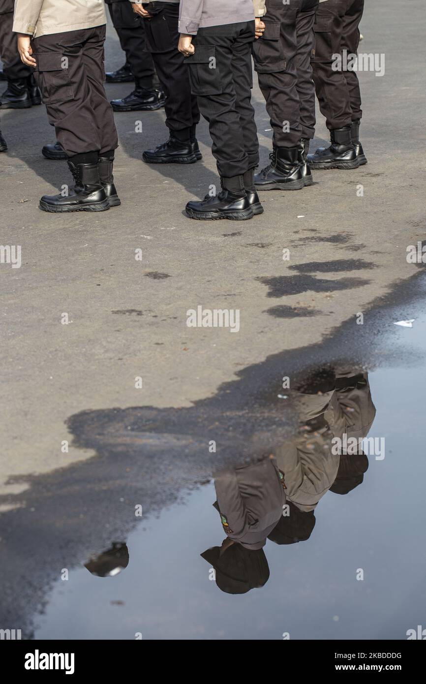 Police doing morning parade in celebration in hi-res stock photography ...