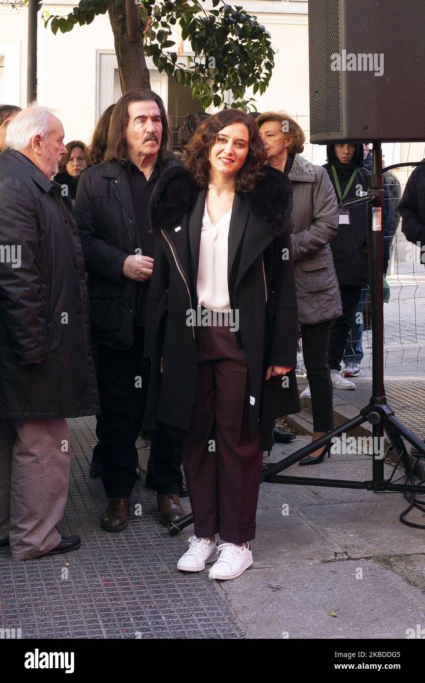 the president of the Community of Madrid, Isabel Diaz Ayuso, presents ...