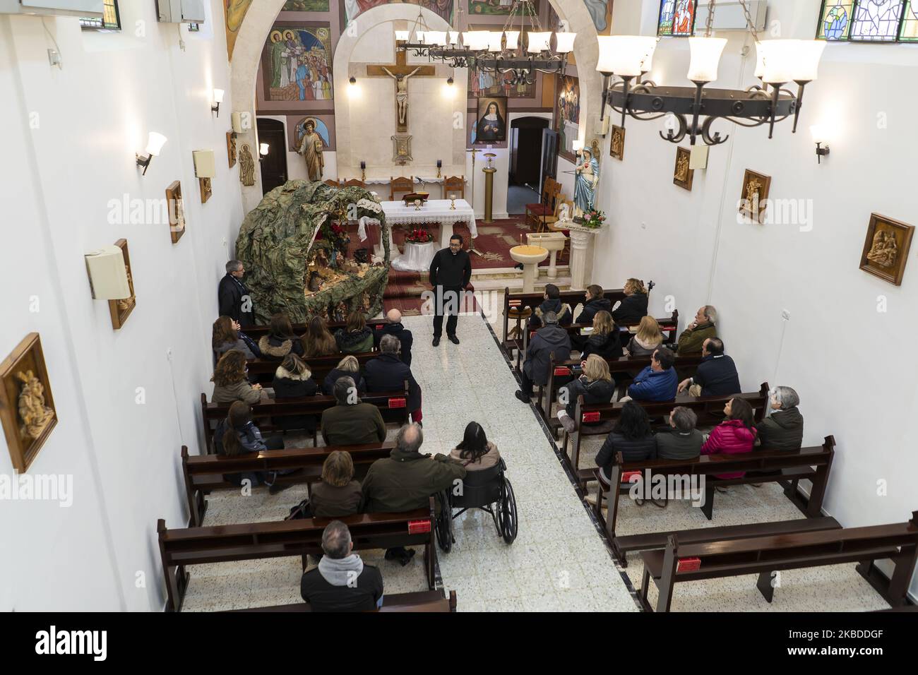 Interior of one of the Christian churches in Nablus, which is a city in ...
