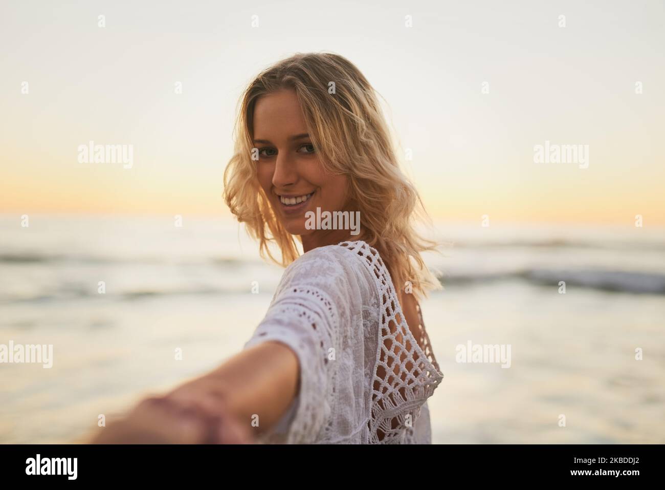Life is better when you go with the flow. a woman inviting you into the ...