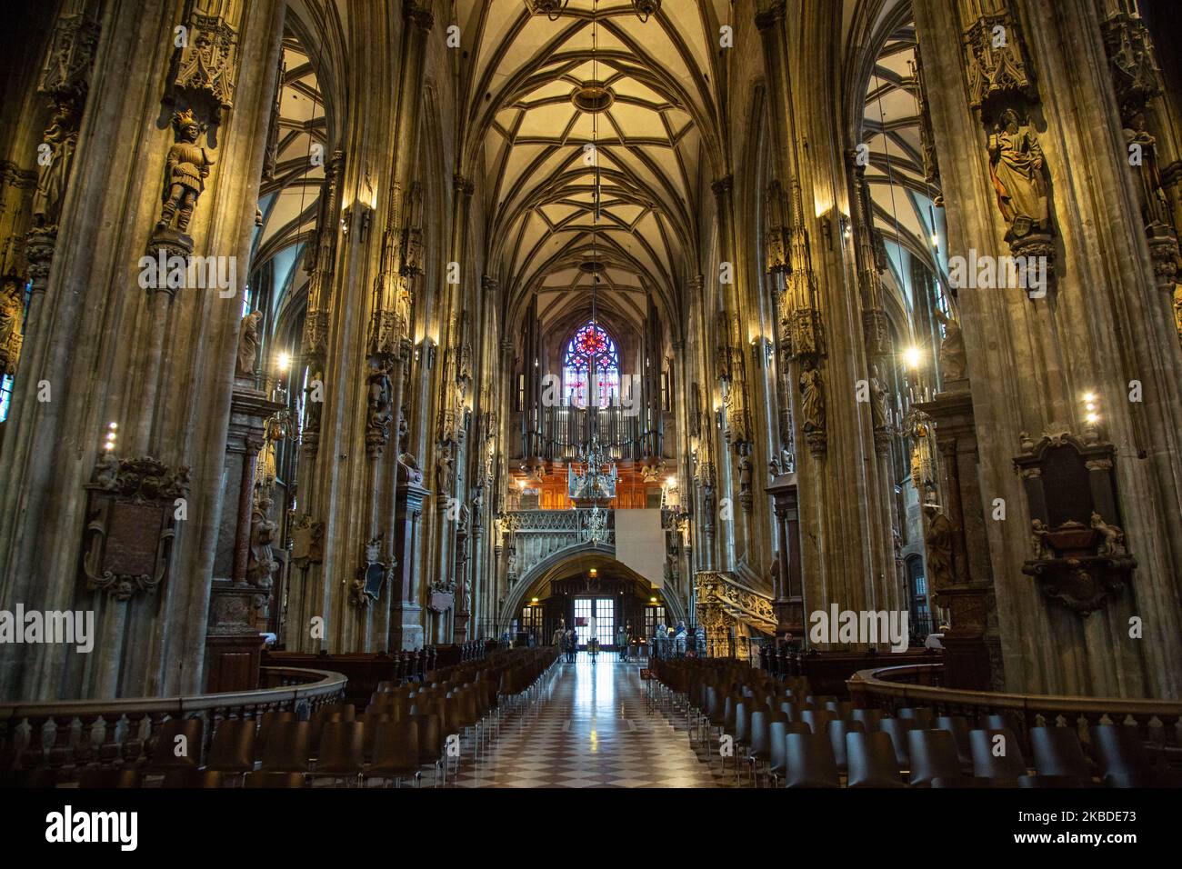 Interior of St. Stephen's Cathedral Church or Stephansdom in ...