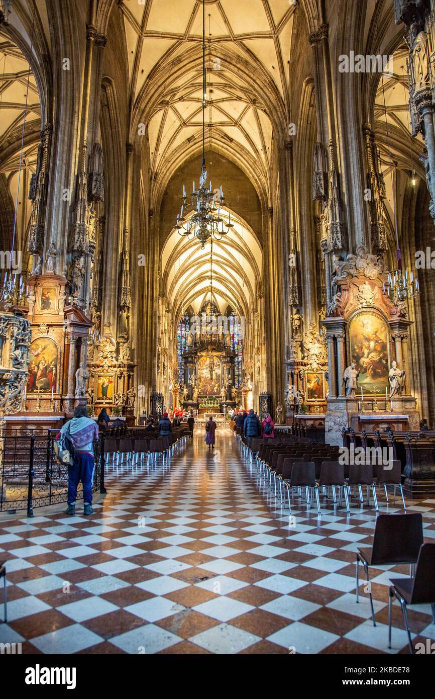 Interior of St. Stephen's Cathedral Church or Stephansdom in ...