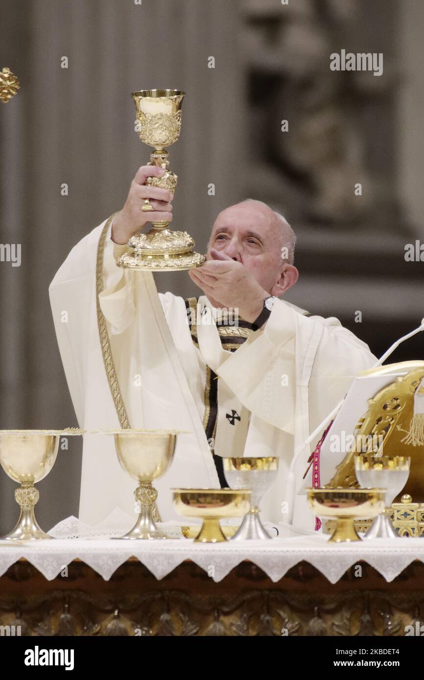 Pope Francis celebrates Christmas Eve Mass in St. Peter's Basilica at ...