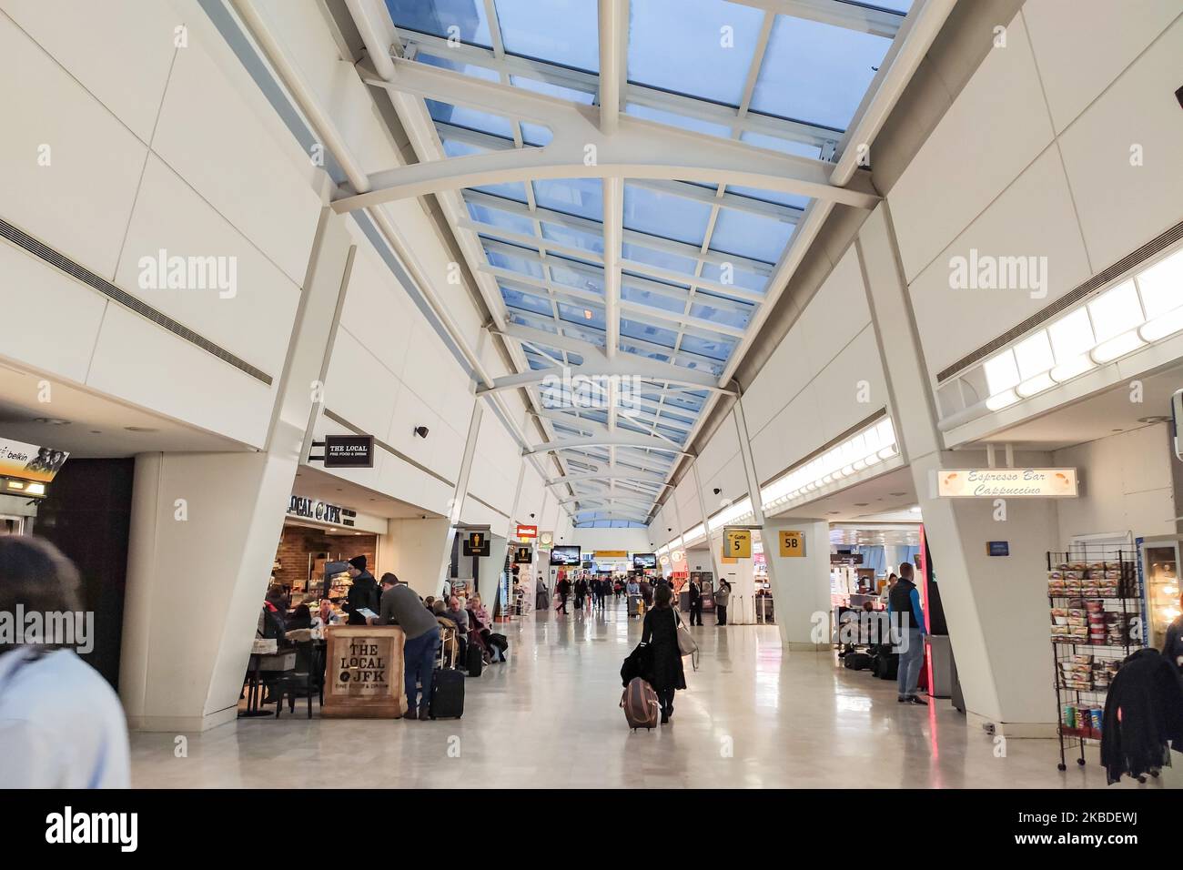 Inside the gate hall area of Terminal 1, waiting rooms, gates, seats ...