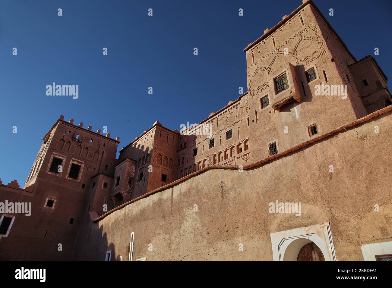 The historic Taourirt Kasbah located in the Atlas Mountains in ...