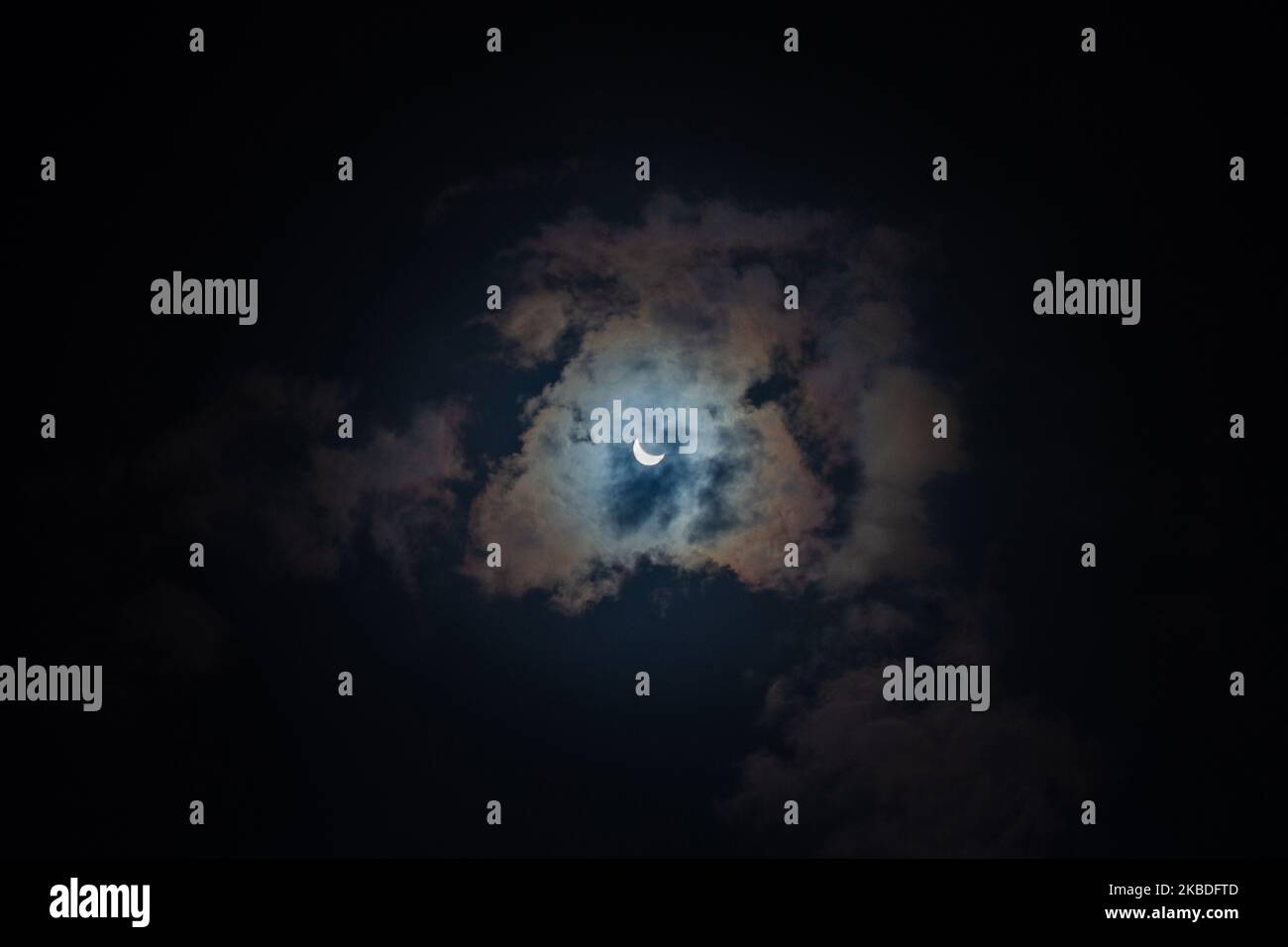 The partial solar eclipse is seen in Yogyakarta, Indonesia on December ...