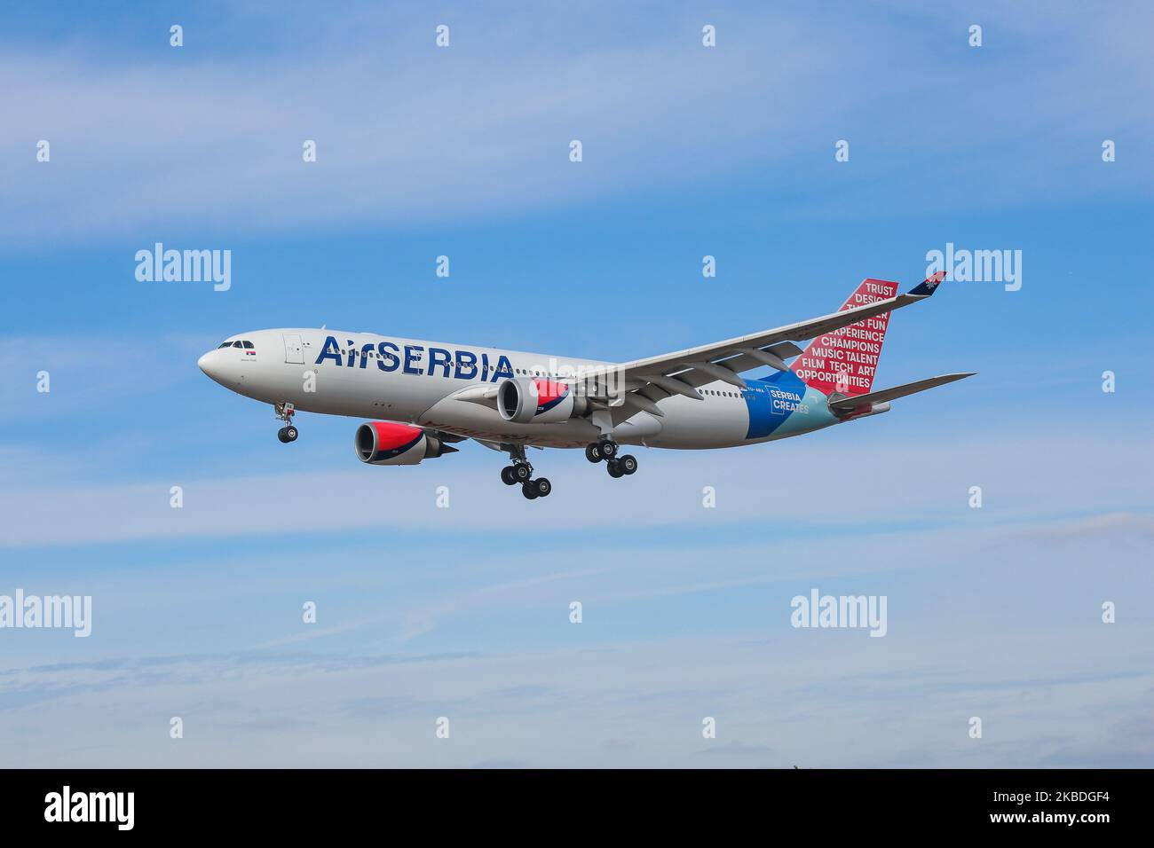 Air Serbia Airbus A330-200 aircraft with registration YU-ARA as seen on ...