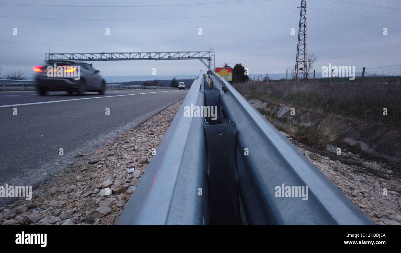 Cameras are seen on Bulgarian A5 Cherno More or Black Sea highway. They ...