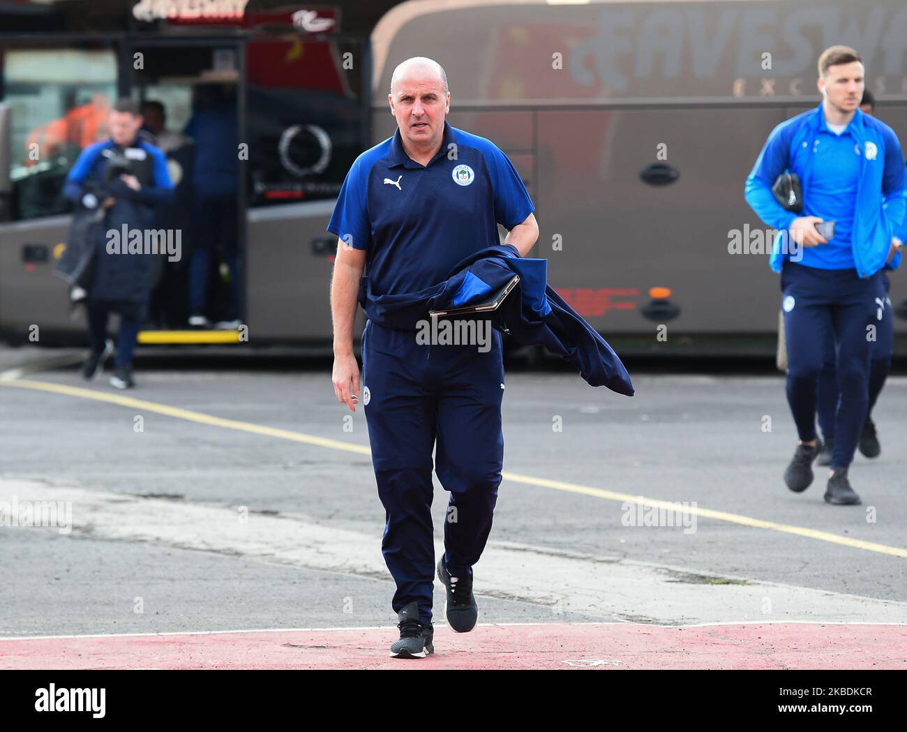 Paul Cook, Manager of Wigan Athletic arrives ahead of the Sky Bet ...