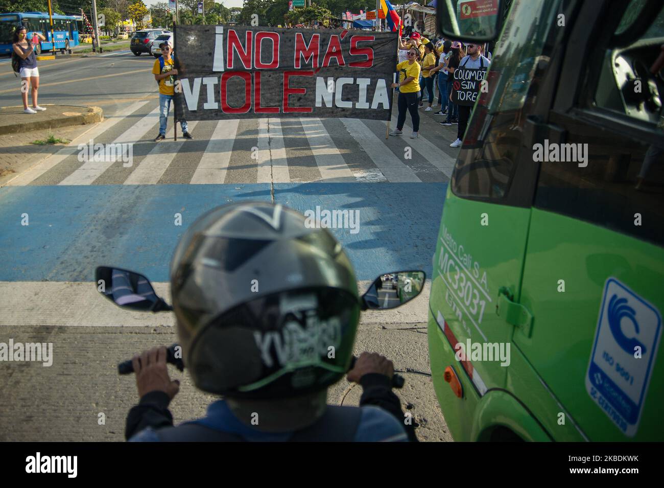 People take part in a demonstration again the bullfight in Cali ...