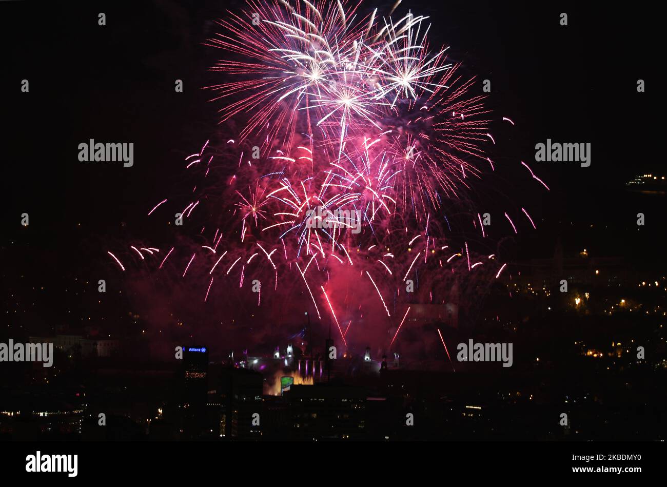 Fireworks during New Year's Eve night on 31th December 2019, in ...