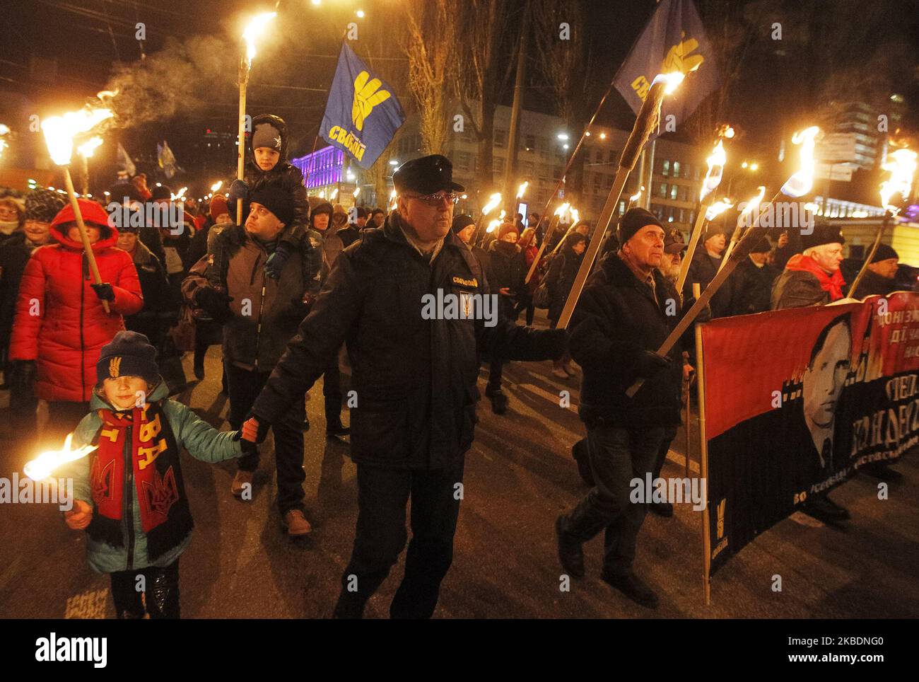 Ukrainians attend a torchlight procession dedicated to the 111th of ...