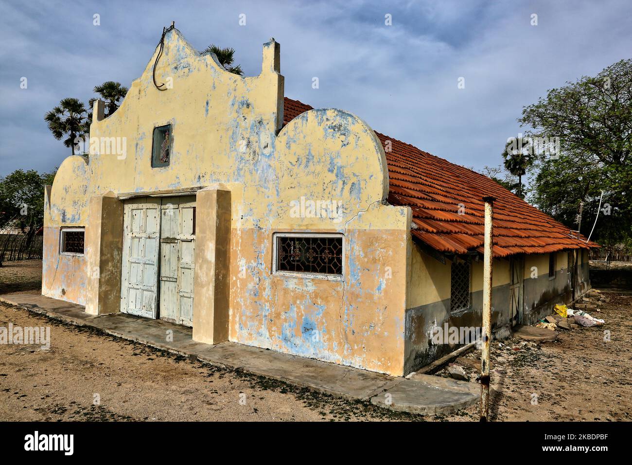 Catholic church on Analaitivu Island in the Jaffna region of Sri Lanka ...