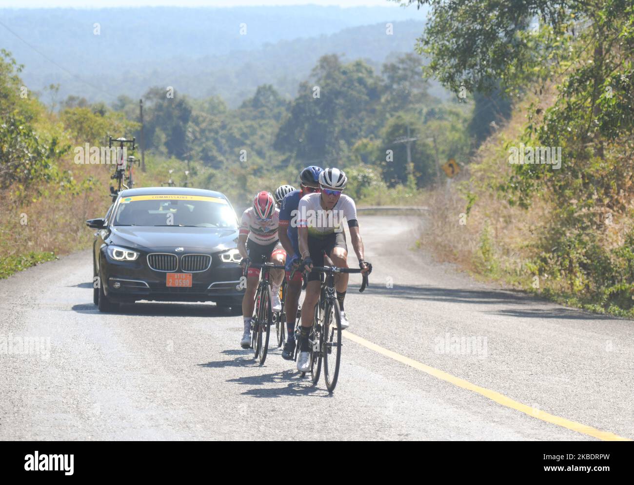 Ariya Phounsavath of Laos national team leads a breakaway, during the ...