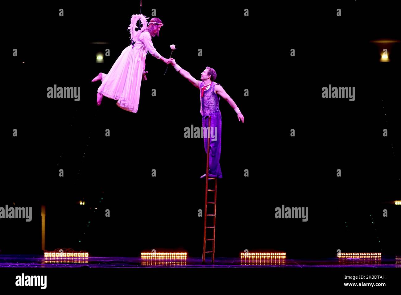Artists perform during the premiere of the Cirque Du Soleil Corteo show ...