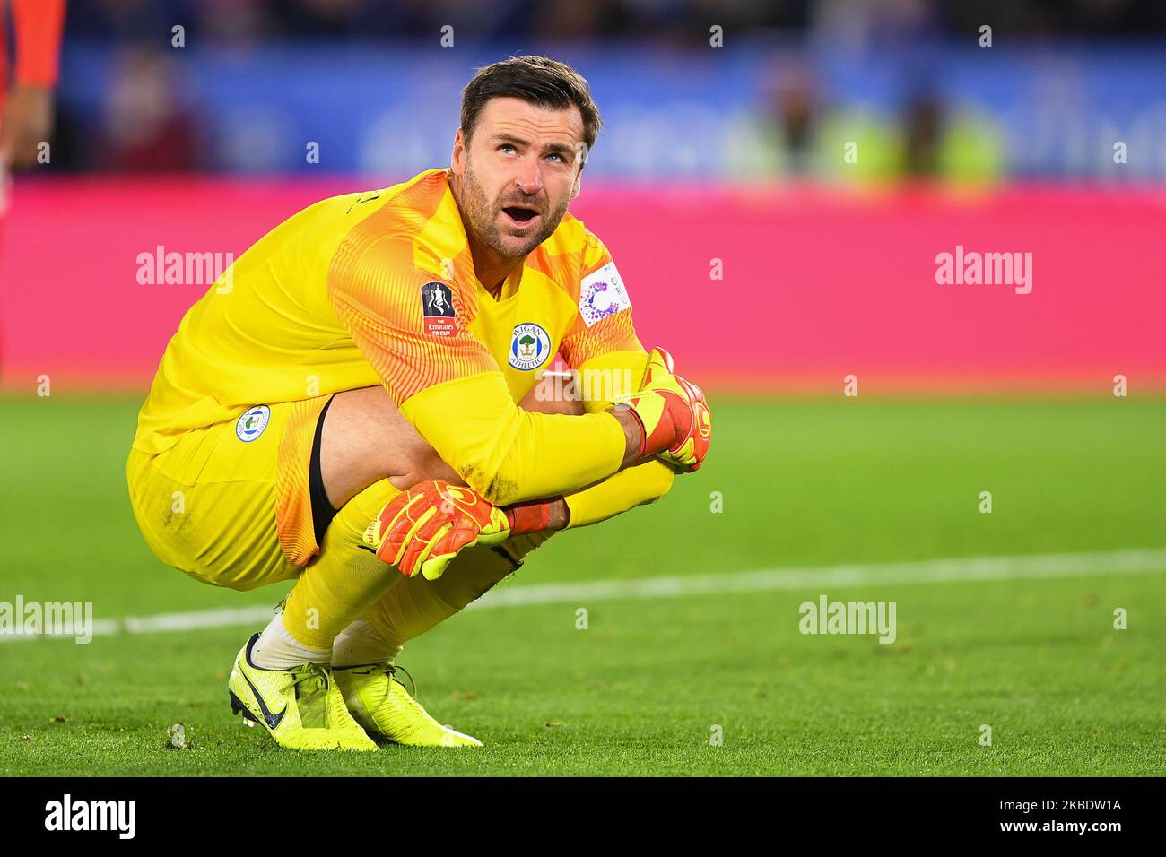 David Marshall (1) of Wigan Athletic during the FA Cup Third Round ...