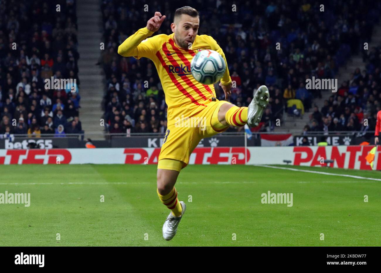 Jordi Alba during the match between RCD Espanyol and FC Barcelona ...