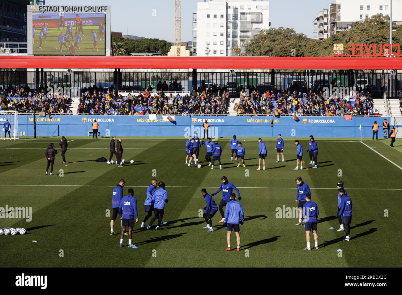 FC Barcelona players during tradicional open doors training session of ...