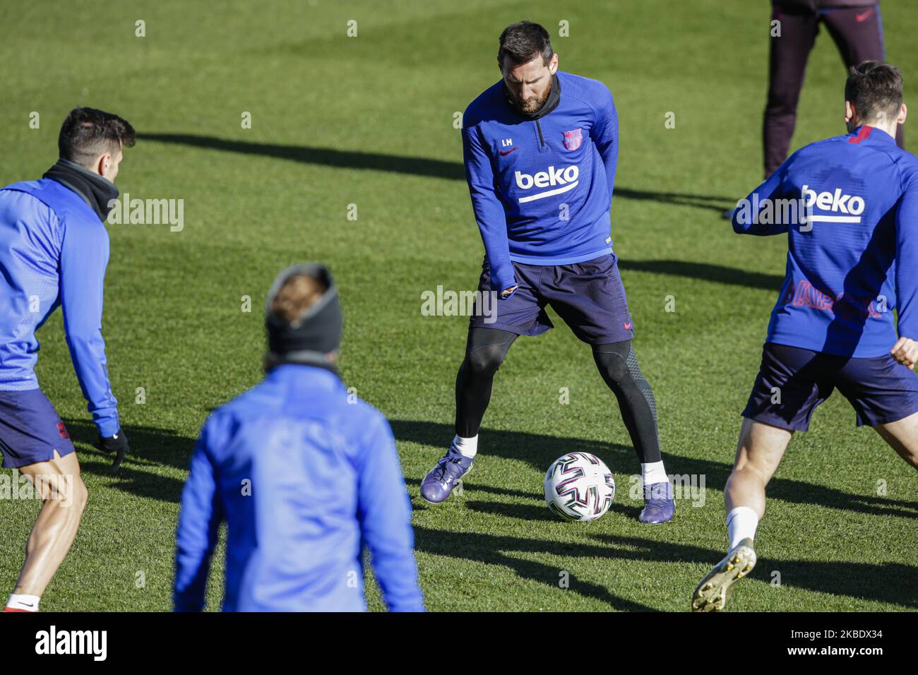 Lionel Messi from Argentina during tradicional open doors training ...