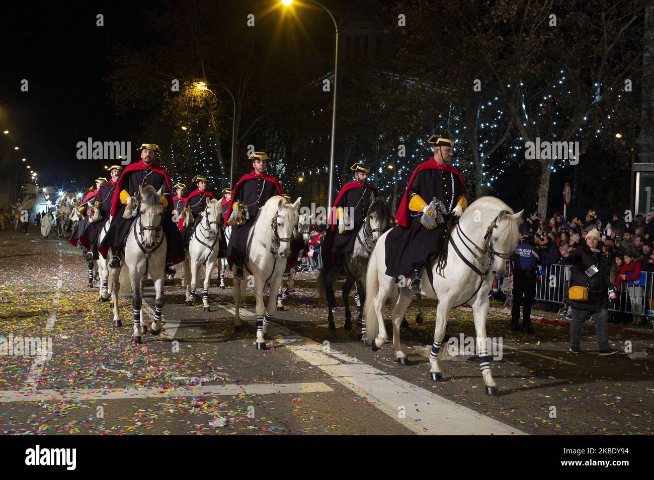 A view of the Three Wise Men parade in Madrid, Spain, 05 January 2020 ...