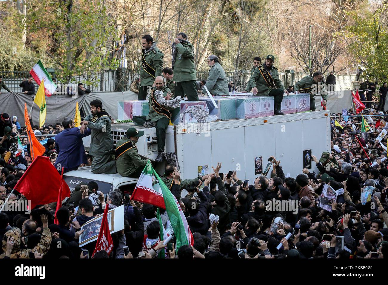 People take part in the funeral procession of IRGC Quds Force commander ...