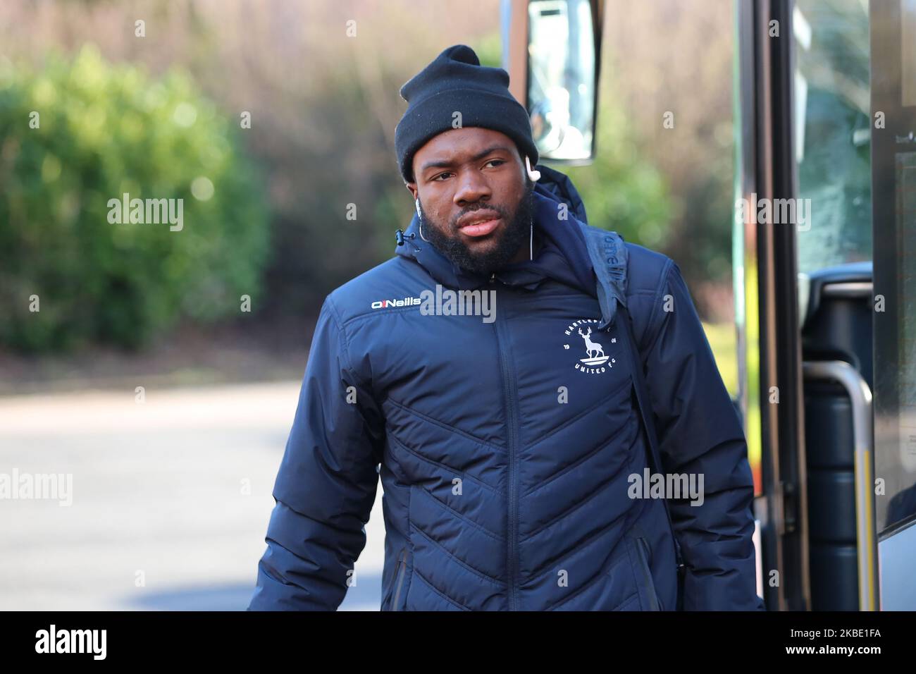 OXFORD, ENGLAND - JANUARY 4TH Gus Mafuta of Hartlepool United arrives ...